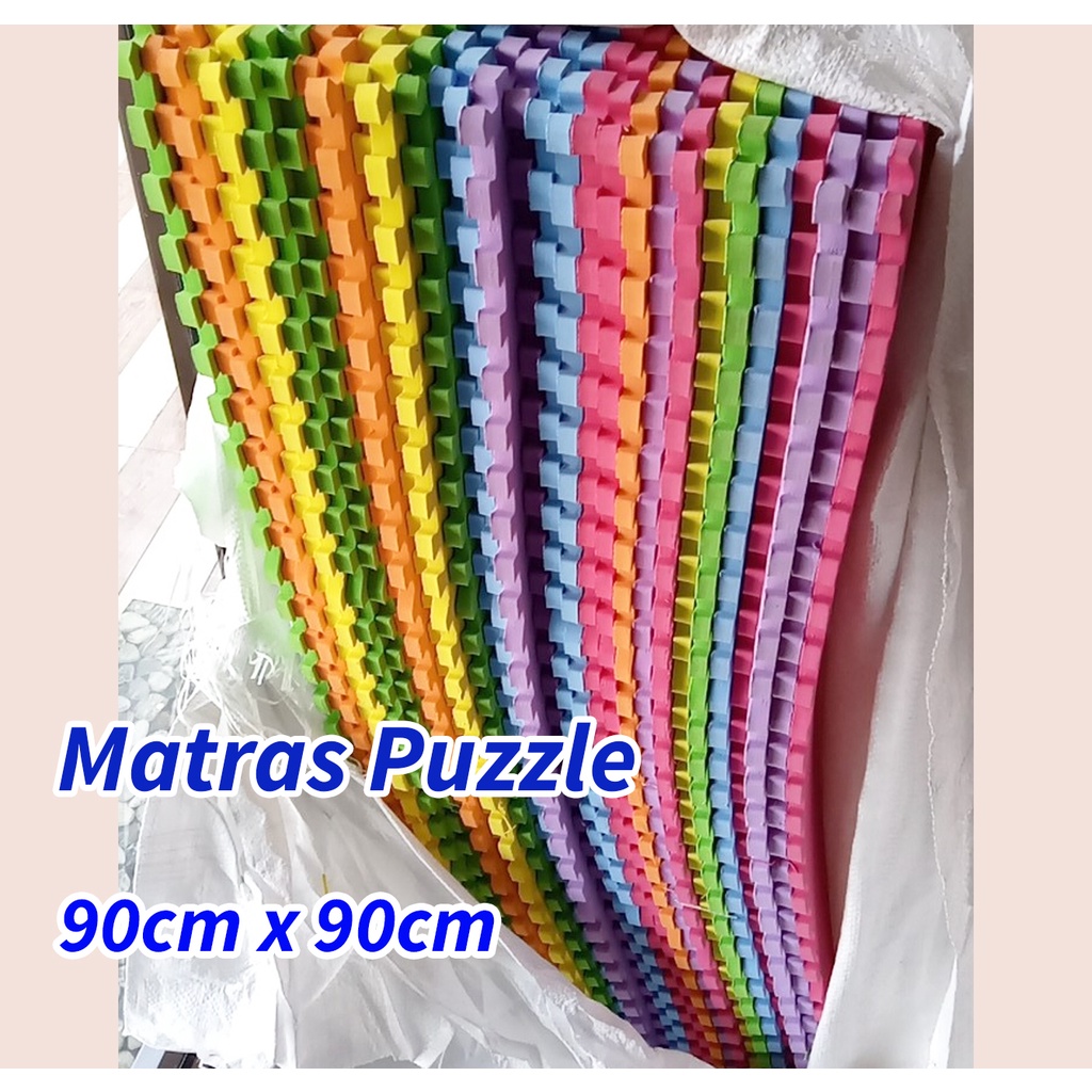 Jual Karpet Matras Puzzle alas Lantai alas bermain anak polos 90x90 cm ...