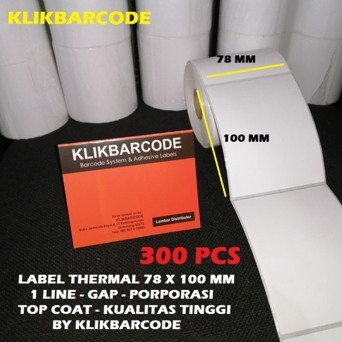 Jual MURAH DIRECT THERMAL STICKER LABEL PRINTER BARCODE 78 x 100 mm 300 ...