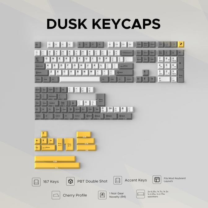 Jual Noir Dusk Keycaps - PBT Doubleshot Cherry Profile Keycap Set ...