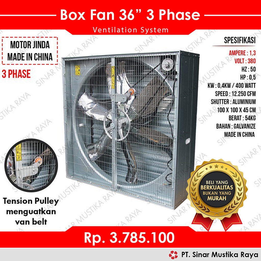 Jual Box Fan 36" Kipas Exhaust Kandang Industri Green House Jinda 3 ...