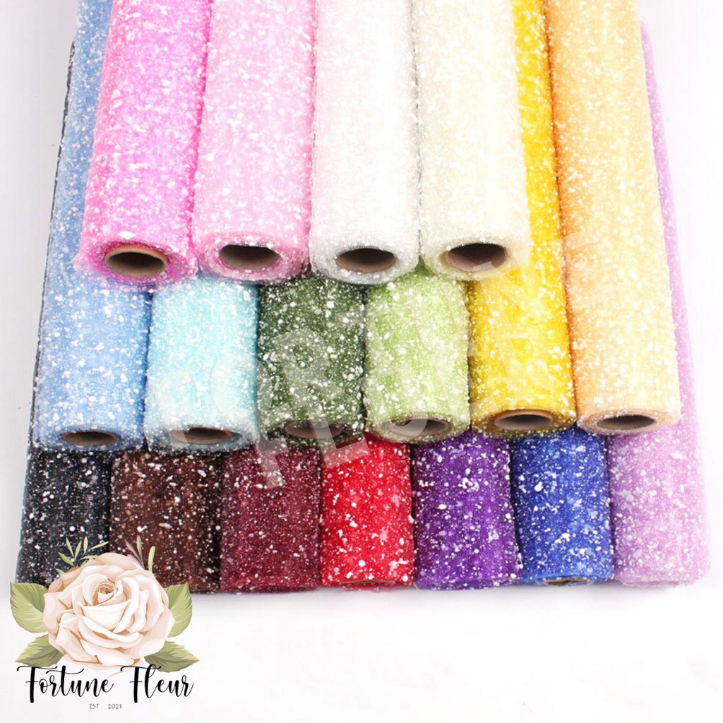 Jual (1 ROLL ) KASA JALA SALJU MESH JARING BUKET BUNGA MOTIF SALJU 50Cm ...