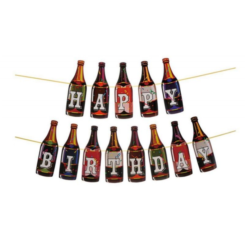 Jual BANNER HAPPY BIRTHDAY BENTUK BOTOL / FLAG HAPPY BIRTHDAY BENTUL ...
