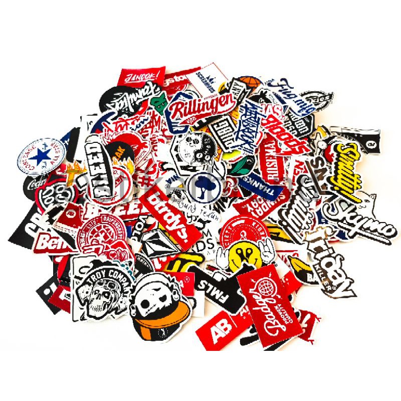 Jual Stiker brand random distro paket 25 pcs Clothing Aesthetic Netflix ...