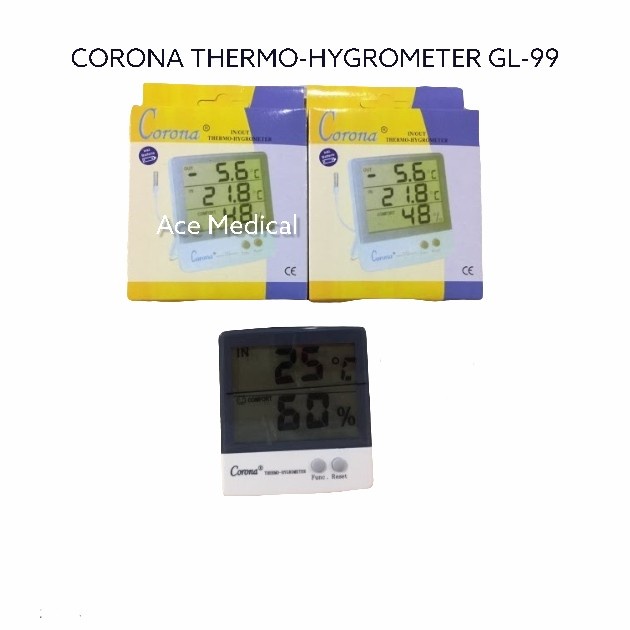 Jual Thermo Hygrometer Corona GL 99 In Door Termometer Ruangan GL99 ...