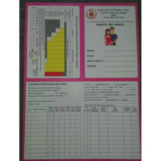 Jual Kartu Ibu Hamil Kartu ANC Kartu Pemeriksaan Kehamilan Bidan Isi ...
