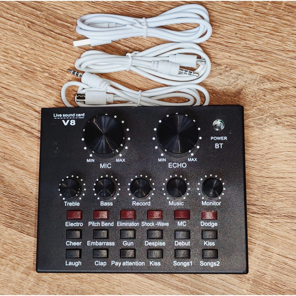 Jual Sound Card V8 Mixer External Soundcard V8 USB Audio Live Broadcast ...