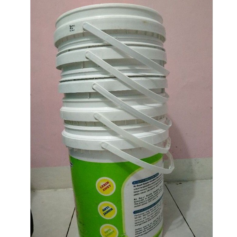 Jual 5 Ember bekas cat 25kg PLUS TUTUP bersih TEBAL dan ada tutup ...