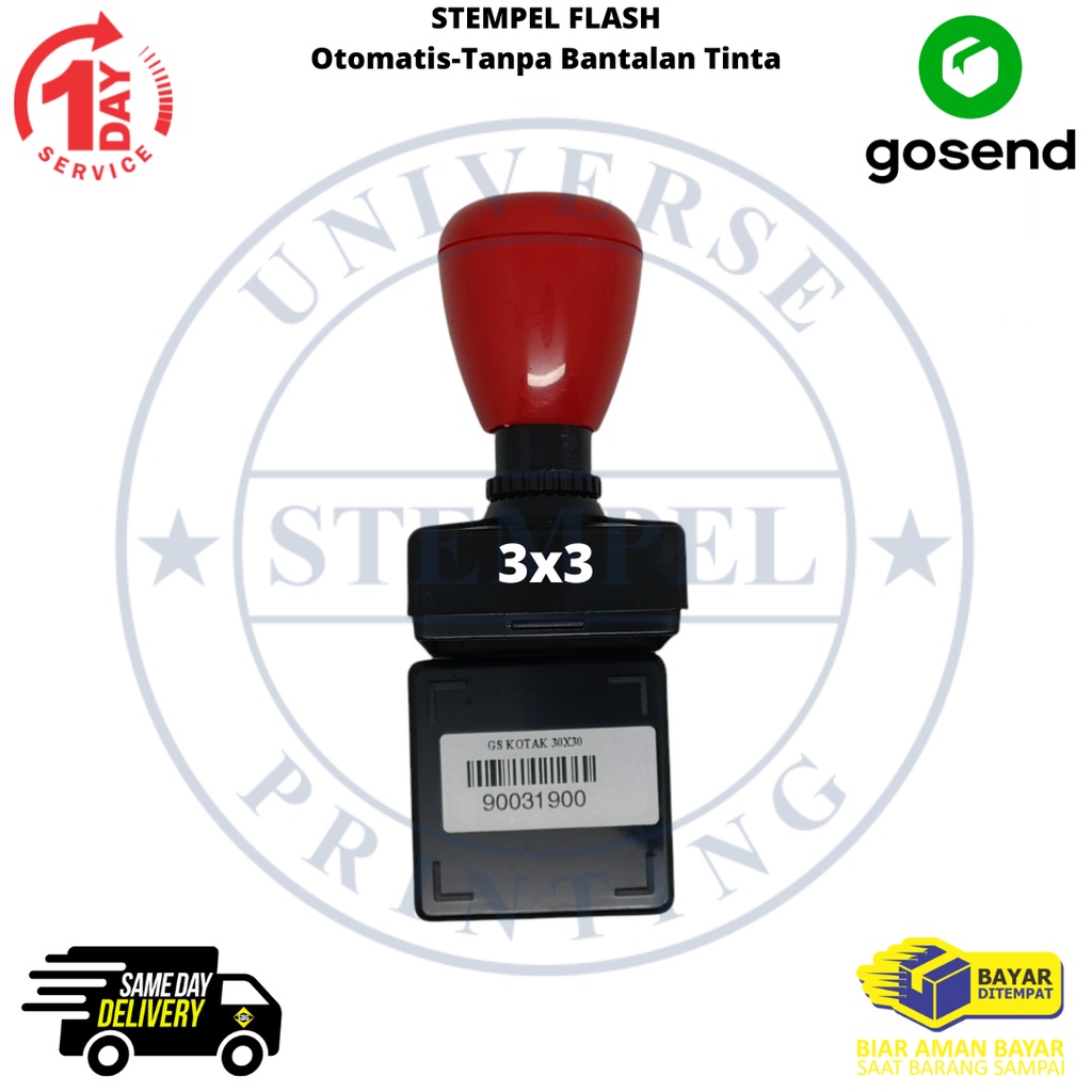 Jual (3030) Cetak Stempel Flash Kotak Otomatis - Tanpa Bantalan Tinta Stempel Kilat | Shopee ...