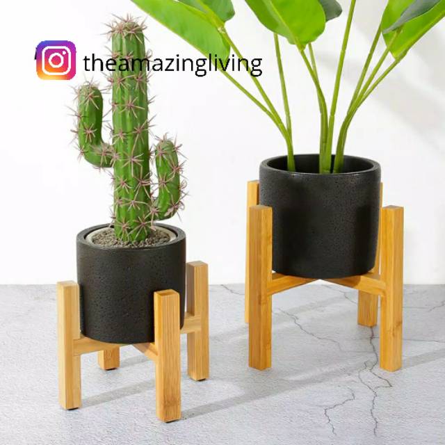 Jual Standing pot kayu minimalis pot bunga lucu unik | Shopee Indonesia