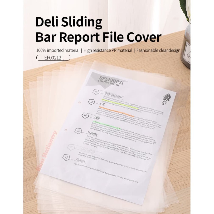 Jual Deli Map L bening F4 Folio FC clear sleeves report file (10pcs ...
