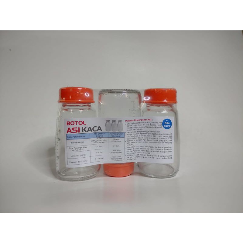 Jual Botol Asi Kaca 150ML/botol baru/tutup baru/isi3-kontainer asip kaca | Shopee Indonesia