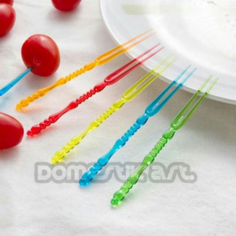 Jual garpu kue / garpu plastik / garpu warna / garpu buah / garpu ...