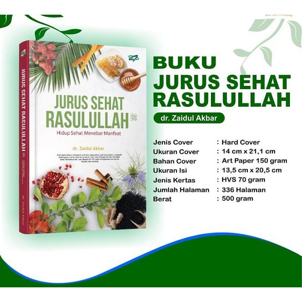 Jual Buku Best Seller Jurus Sehat Rasulullah Hidup Sehat Menebar Manfaat - dr Zaidul Akbar (HC ...