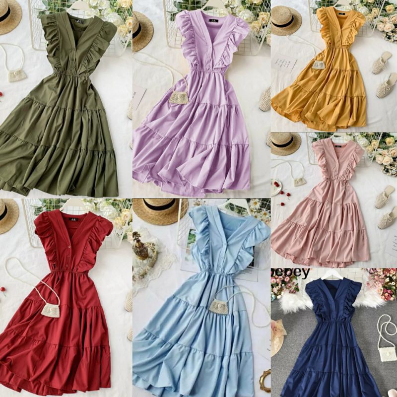 Jual Dress Airen / Casual Dress warna ungu Lilac Dress Model Terkini ...