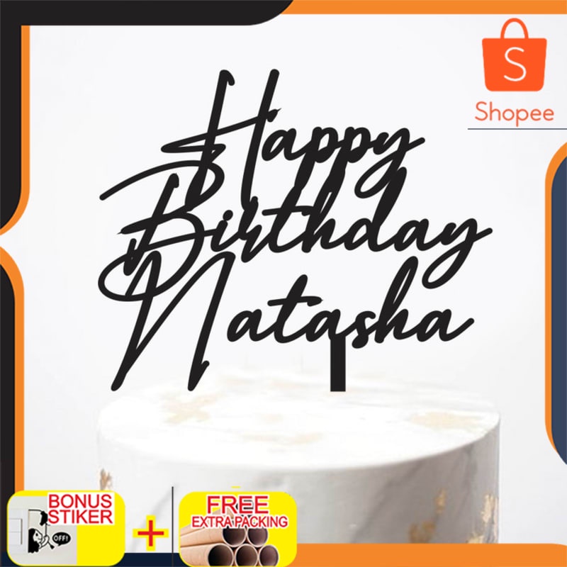 Jual Murah Custom Cake Topper Birthday | Topper Akrilik | Bisa Custom ...