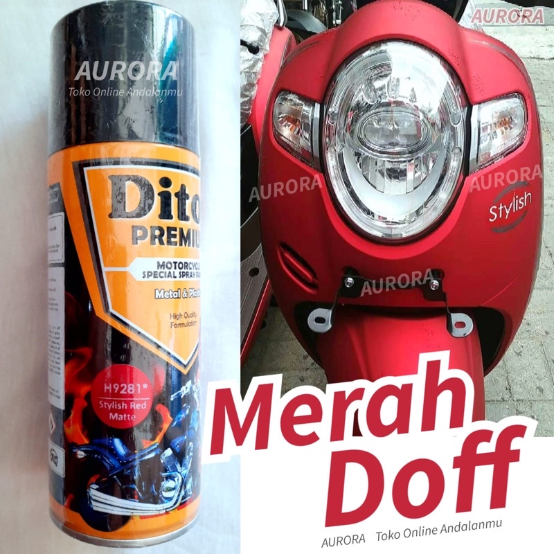 Jual Diton Premium Stylist Red Matt 9281 Merah Doff 400ml | Cat Semprot ...