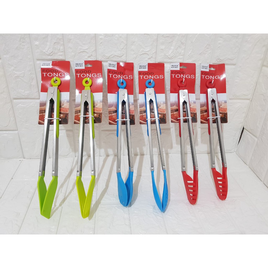 Jual capitan makanan slicone food tongs 13 merah | Shopee Indonesia