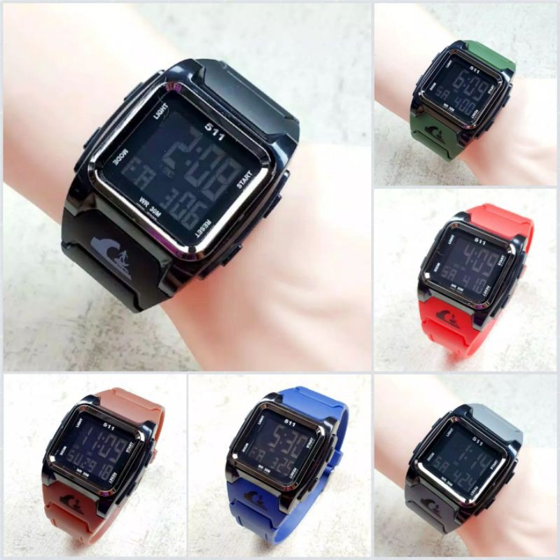 Jual Jam Sporty Kotak Digital 511 Merah | Shopee Indonesia
