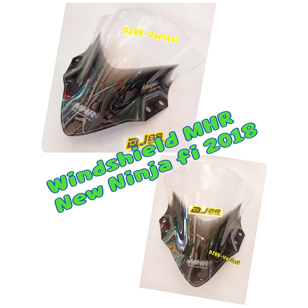 Jual Windshield ninja 250 fi 2018 MHR Two tone clear black visor kaca ...