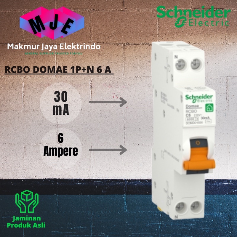 Jual RCBO SLIM 1P+N 30mA 6 AMPERE 10 AMPERE 16 AMPERE 20 AMPERE 25 ...