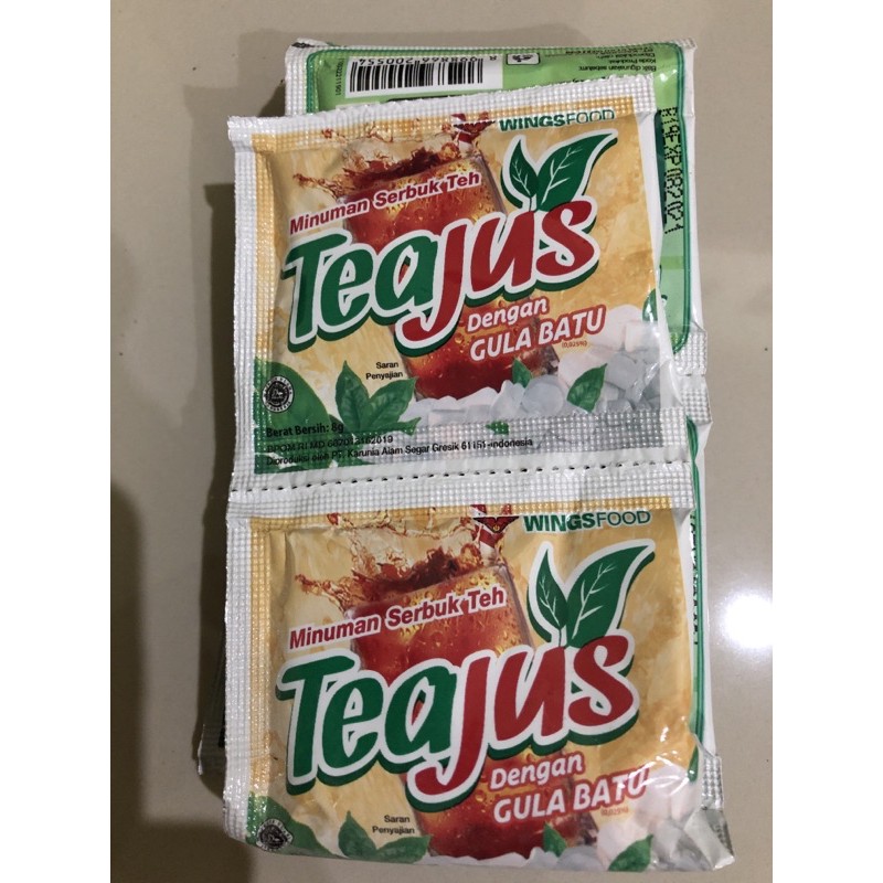 Jual TEAJUS Minuman Serbuk Tea Jus Teh 1 renteng isi 10 sachet | Shopee ...