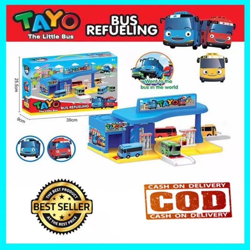 Jual Mainan the little bis tayo pull back - mainan track mobil bus refueling cartoon bus ...