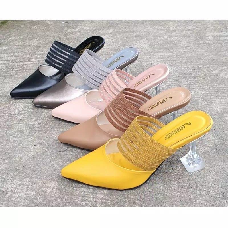 Jual ARF Collection Sepatu Selop Heels Kaca 7 CM RD - 272 | Shopee ...