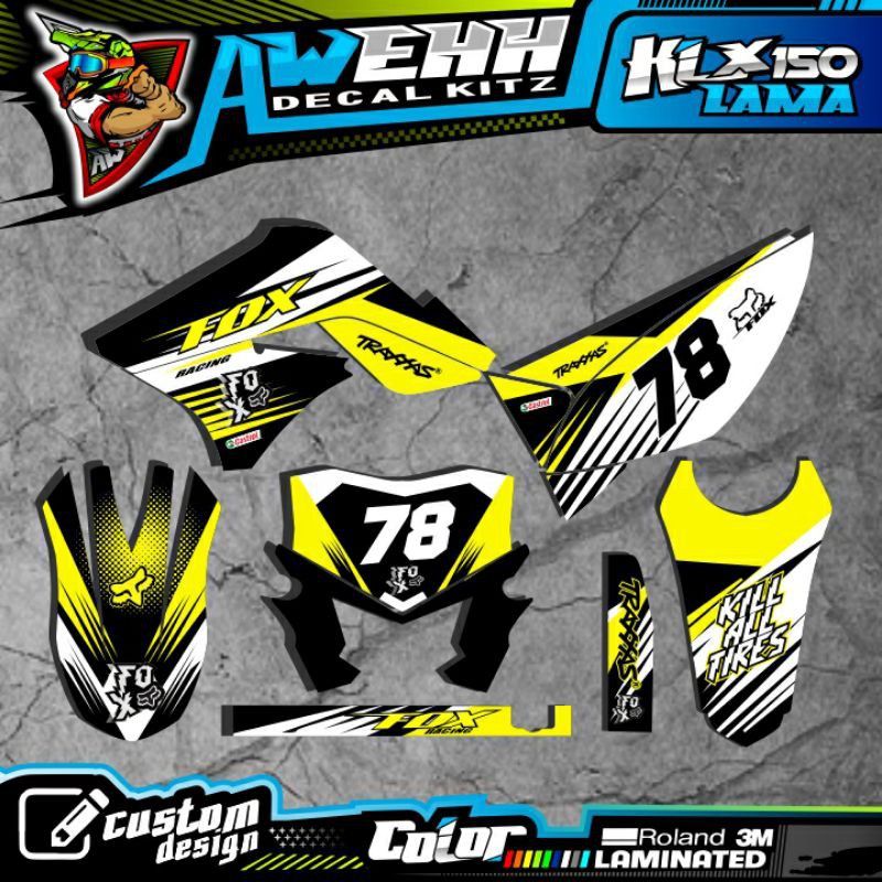 Jual DECAL KLX LAMA KLX 150 S DTRACKER LAMA KUNING HITAM KEREN | Shopee ...