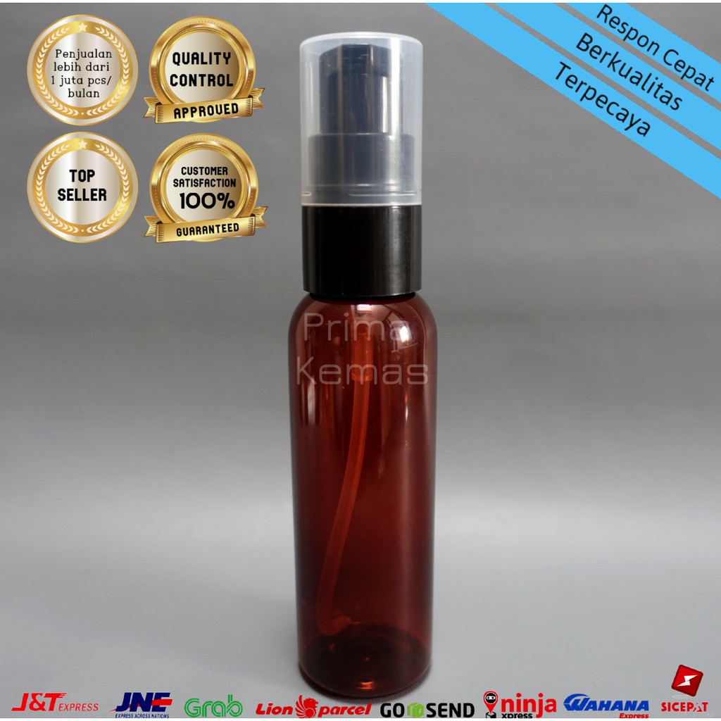 Jual Botol Pump Foamer 100 ml - botol kosmetik 100 ml - botol skincare Pet 100 ml Coklat ...