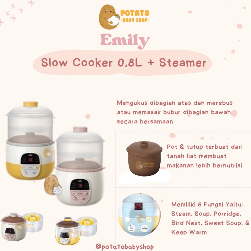 Jual Emily Slow Cooker & Steamer ClayPot 0.8L ( tanah liat) / Emily and ...