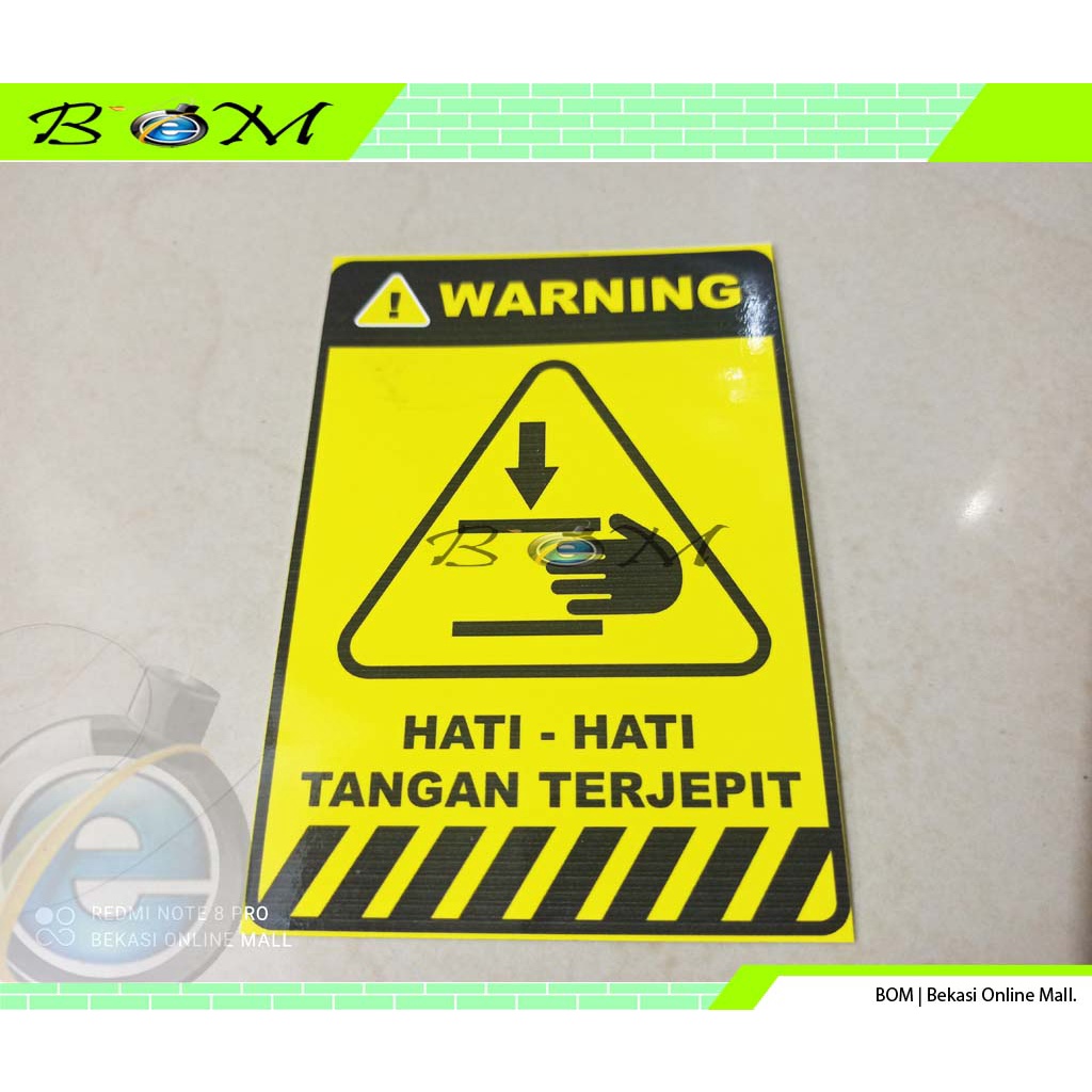 Jual stiker sticker tulisan K3 warning hati hati tangan terjepit ...