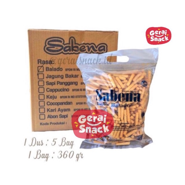 Jual Sabena Snack 1DUS Isi 5 BAG Bisa Mix Rasa Kemasan Jumbo (5 Bag x ...