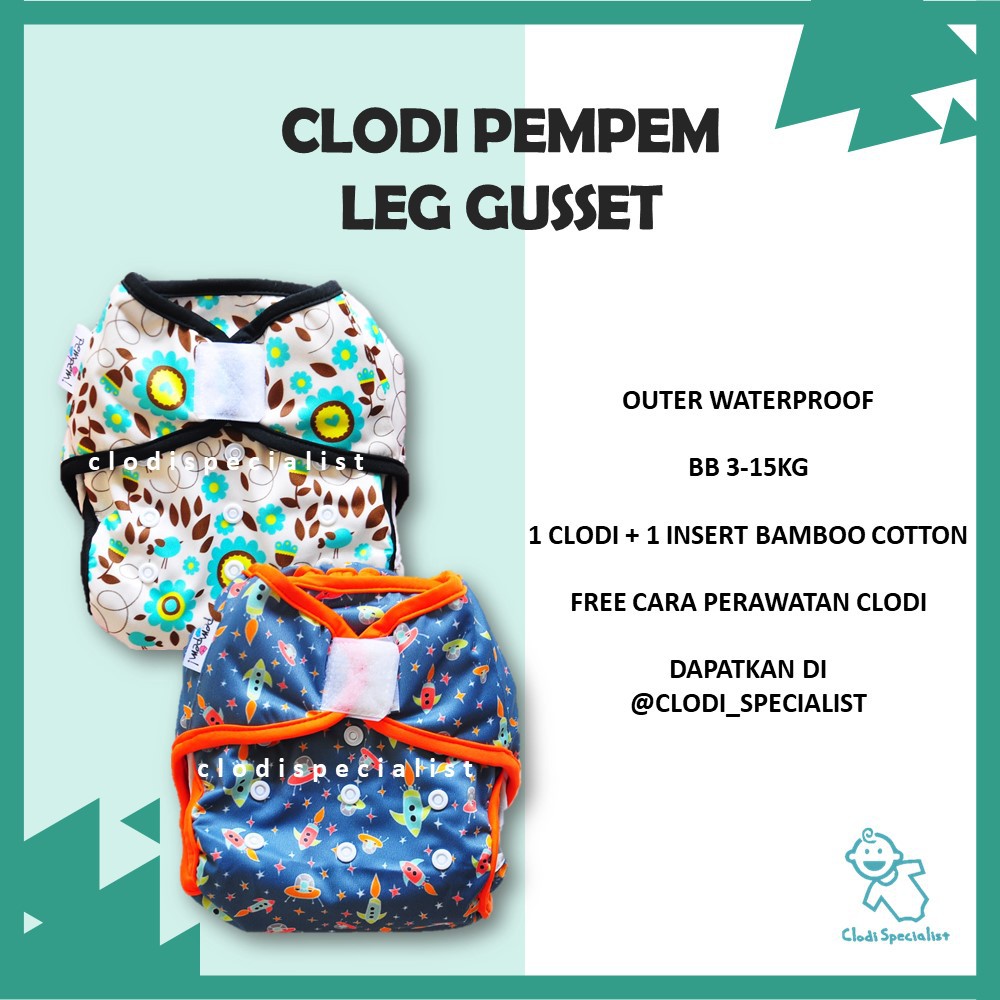 Jual ORIGINAL Clodi Pempem Leg Gusset/Clody Pempem Popok Kain Bayi ...