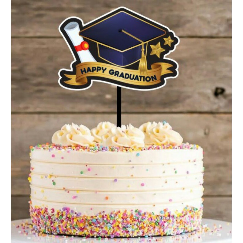 Jual Cake topper happy graduation / hiasan kue wisuda | Shopee Indonesia