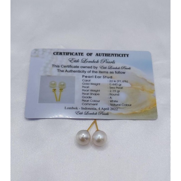 Jual giwang tusuk pentul mutiara air laut rangka emas | Shopee Indonesia