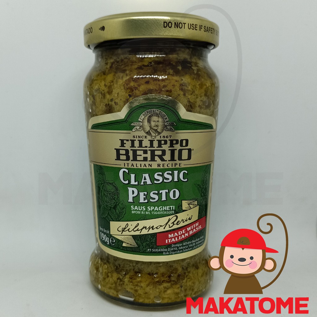 Jual Filippo Berio Classic Pesto 190gr bumbu pasta basil saus sauce 190 ...