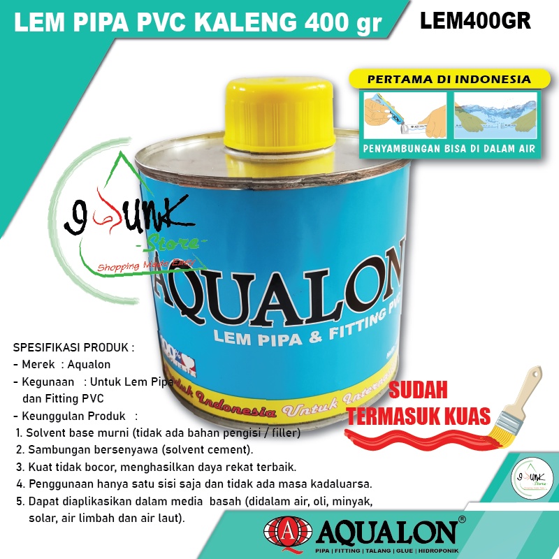 Jual LEM PIPA PVC AQUALON KALENG 400 GR - AQUALON | Shopee Indonesia