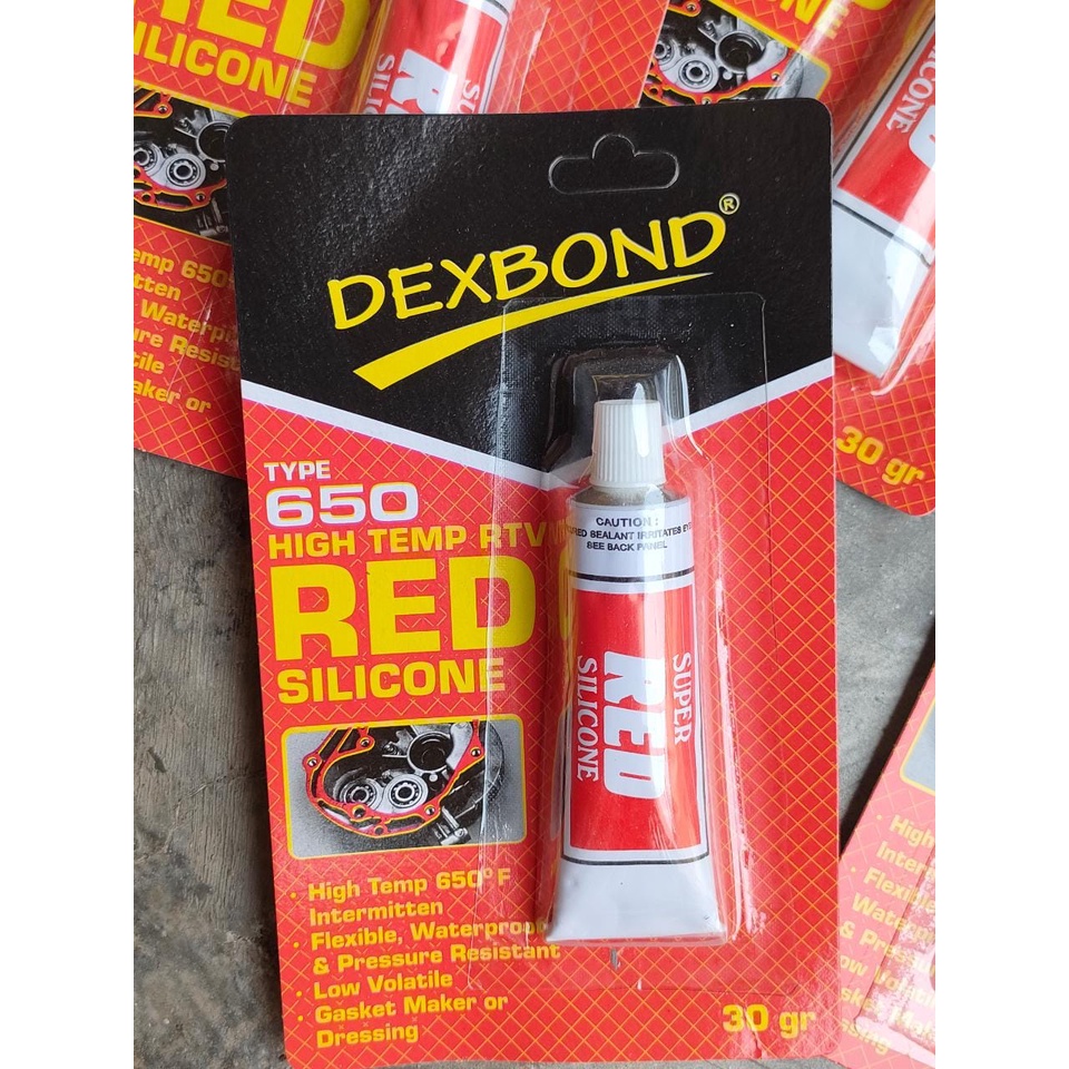 Jual dextone lem merah dextone red silicone lem anti panas dextone 30gr ...