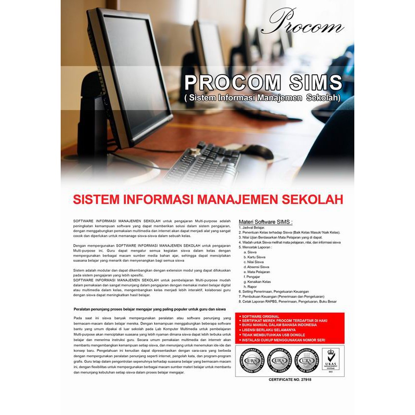 Jual PROCOM SIMS - SISTEM INFORMASI MANAJEMEN SEKOLAH | Shopee Indonesia