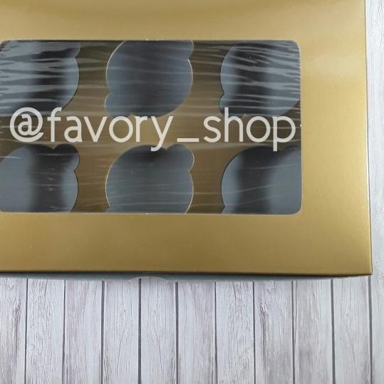 Jual Dus Cupcake Lubang 6 Gold / Box Kemasan Kue Cupcake Muffin ...