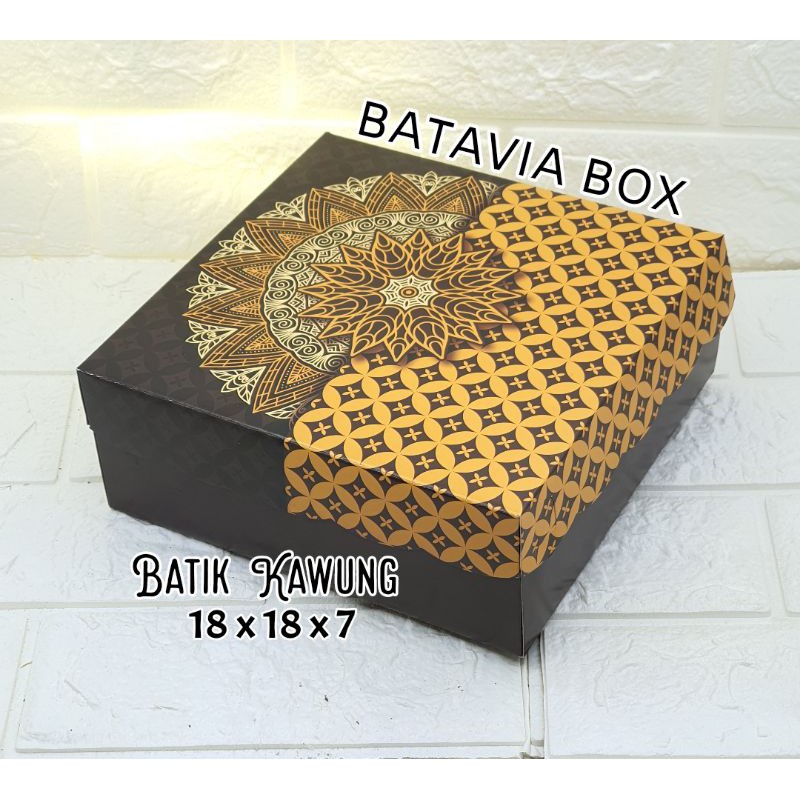 Jual Box nasi kotak nasi dus nasi uk 18x18 motif batik Sriwedari/Kawung ...