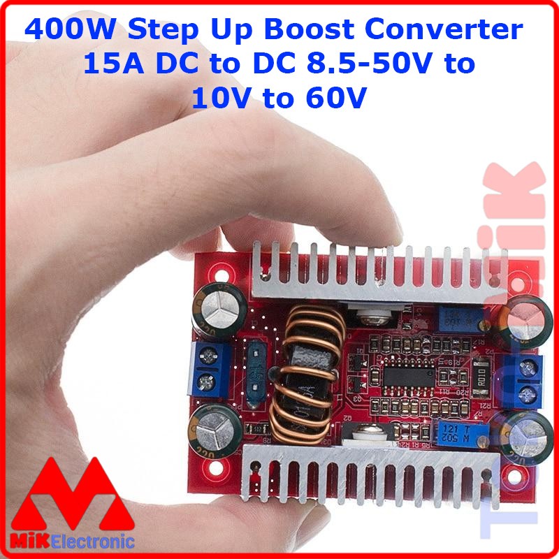 Jual ADJUSTABLE 400W 15A STEP UP BOOST CONVERTER DC-DC 8.5-50V to 10-60V | Shopee Indonesia