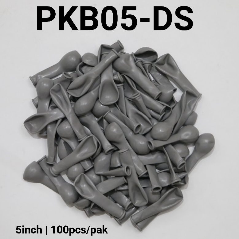 Jual PKB05-DS Balon latex 5 inch 1 pak 100 doff tebal silver perak ...