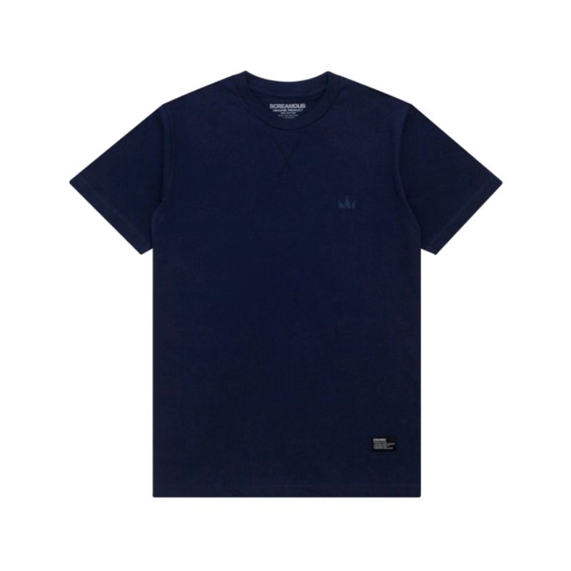 Jual Screamous T Shirt BASIC CROWN V LINE NAVY BLUE | Shopee Indonesia
