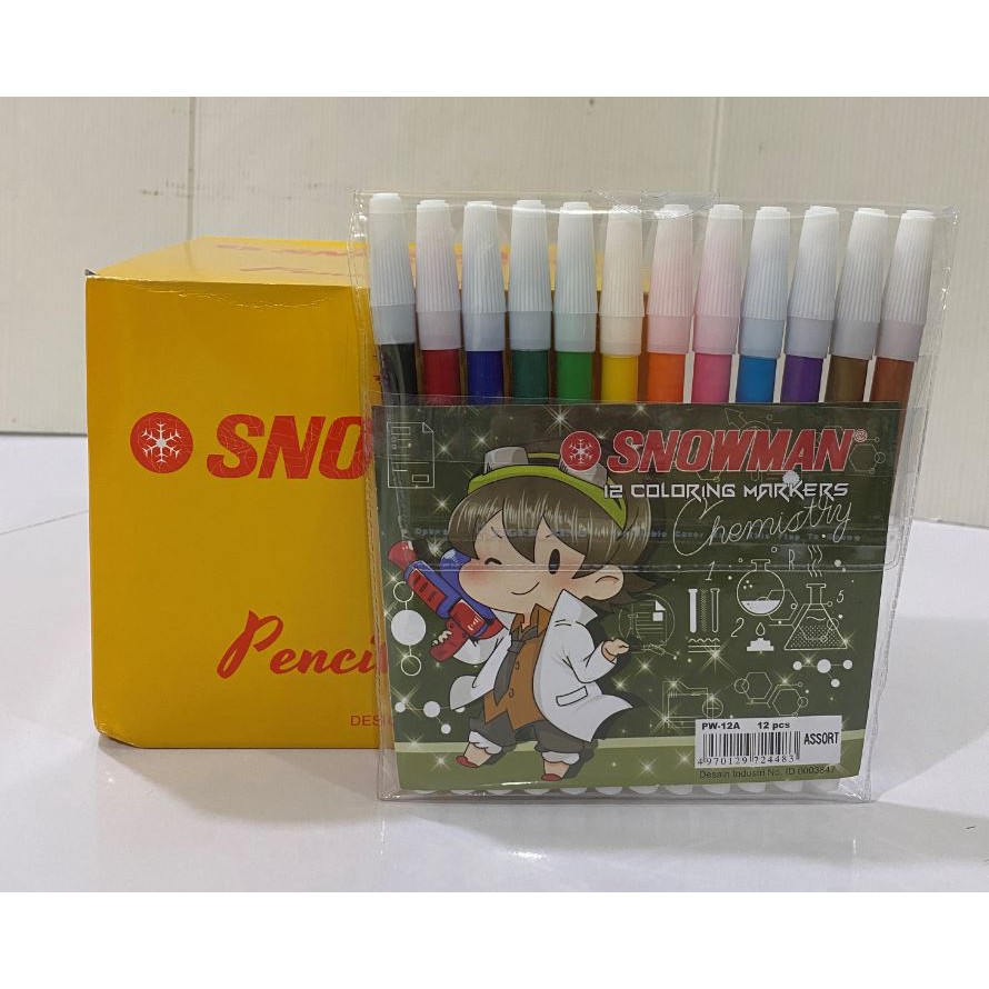 Jual Spidol Kecil Snowman 12 Warna (PW-12A) | Shopee Indonesia