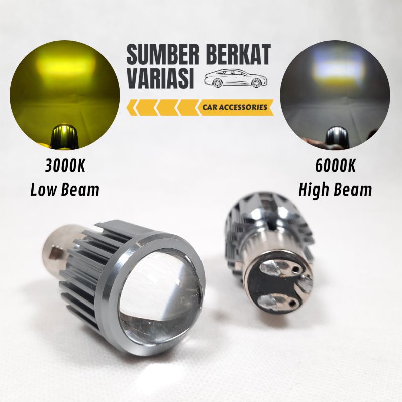 Jual Lampu Motor BA20D Bohlam Laser LED 2 Warna High Low | Shopee Indonesia