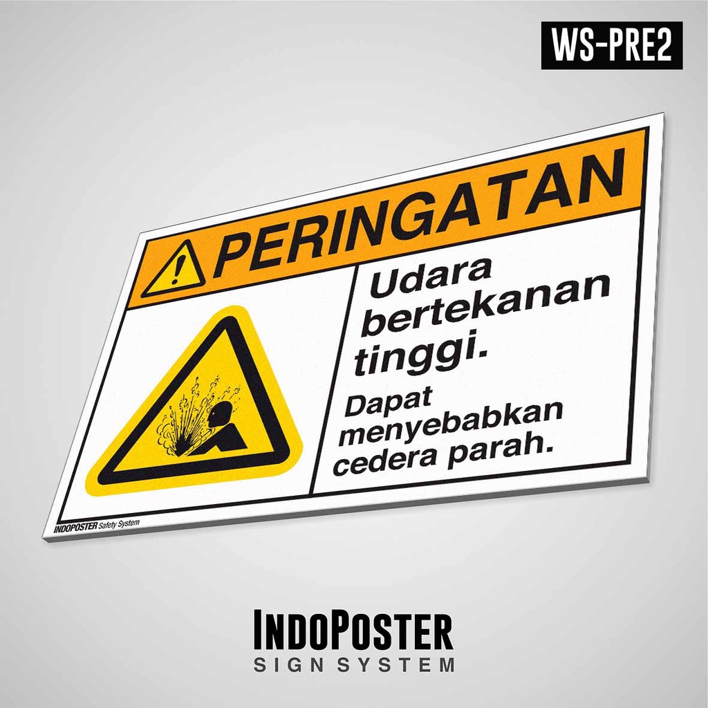 Jual Safety Sign Rambu K3 PVC ANSI Bahaya Udara Bertekanan Tinggi ...