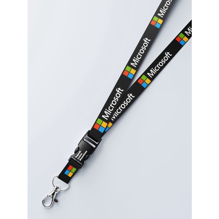 Jual Lanyard Microsoft ID Card Holder 2 Sisi Gantungan Tali Name Tag ...