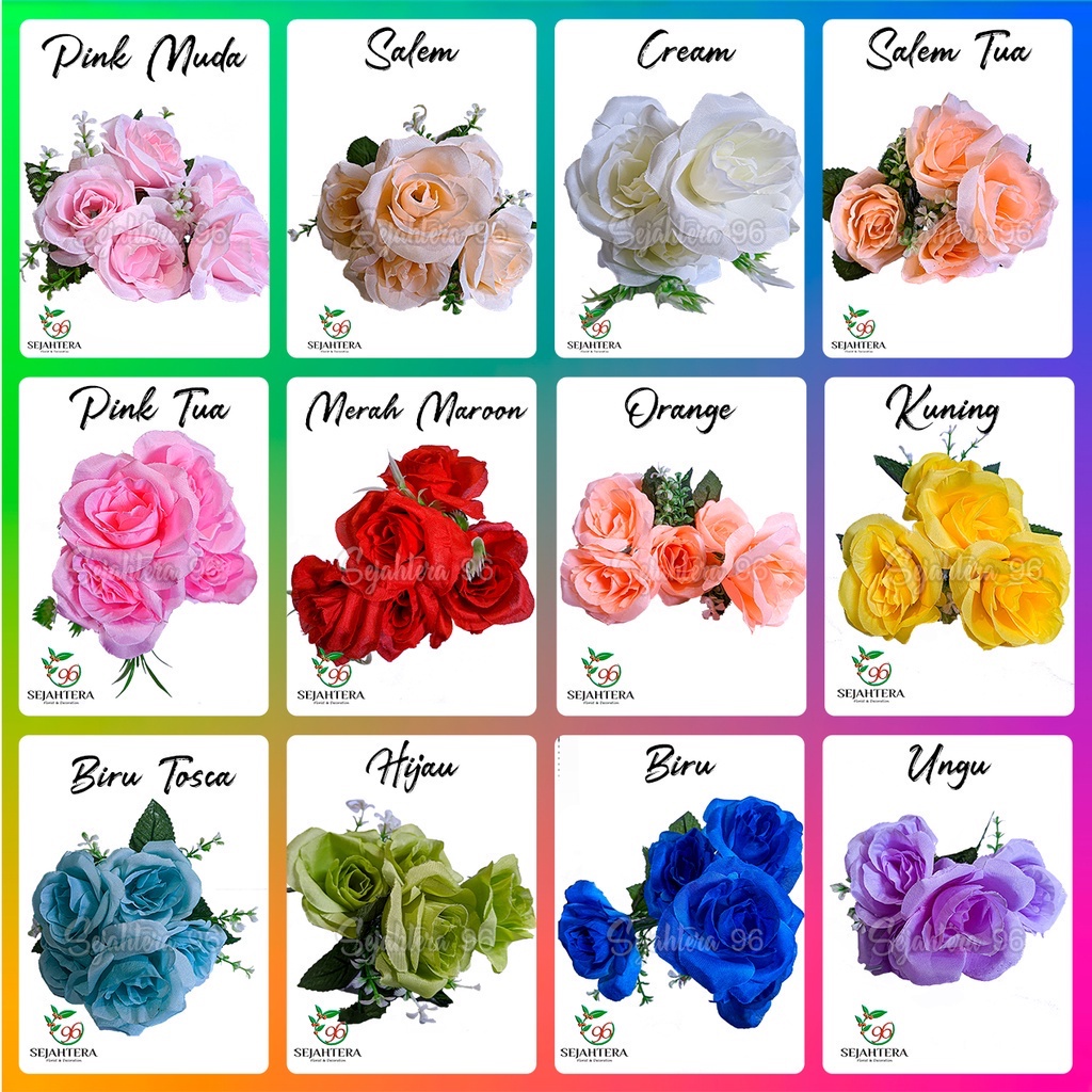 Jual BUNGA MAWAR ROSE PLASTIK TIPE- SJ CABANG 5 (1 PCS) - BUNGA MAWAR ...