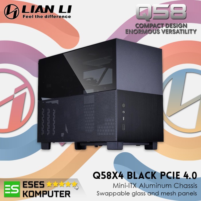 Jual Case LIAN LI Q58 BLACK Q58X4 | ALUMINUM MINI-ITX CASE | PCIe 4.0 ...